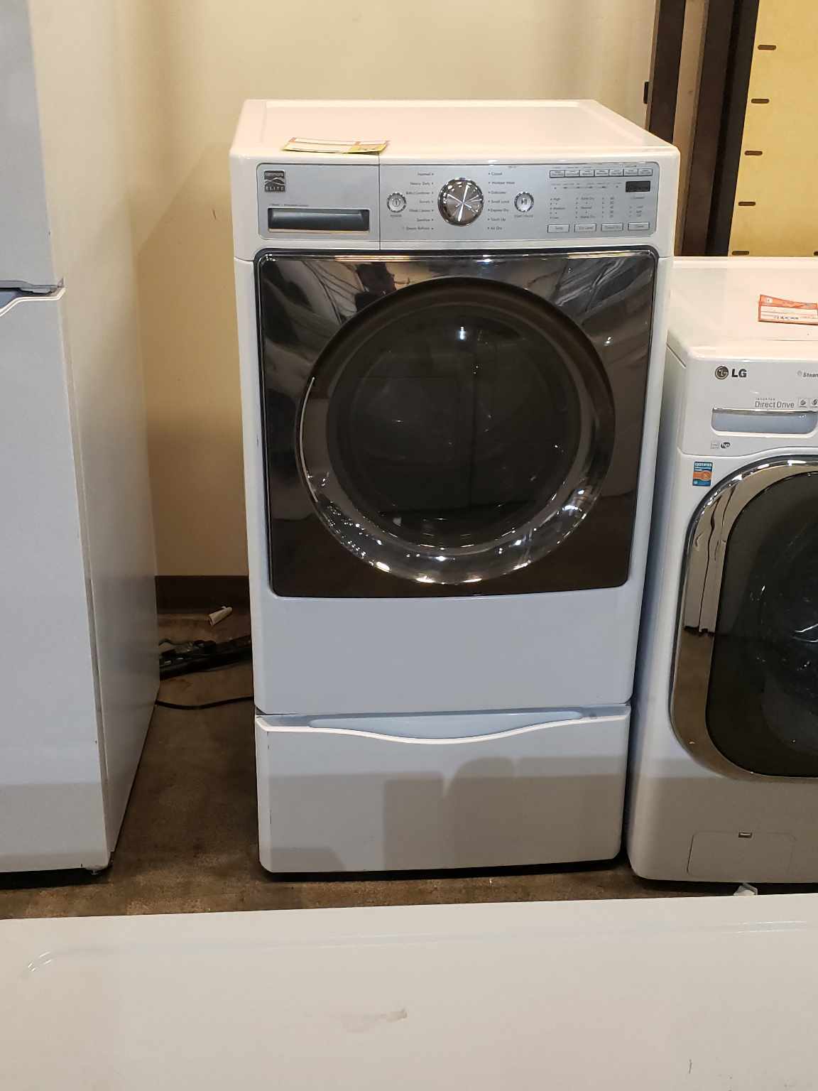 Kenmore Electric Dryer with Pedestal, White 79681582410 | City Appliance